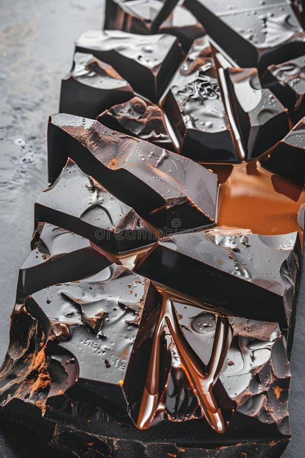 Jagged Chocolate Bar with Molten Caramel Indulgence Stock Illustration ...