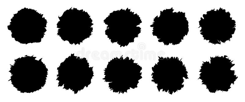 Jagged Circle Frame Vector Set Black Color Isolated Stock Vector ...