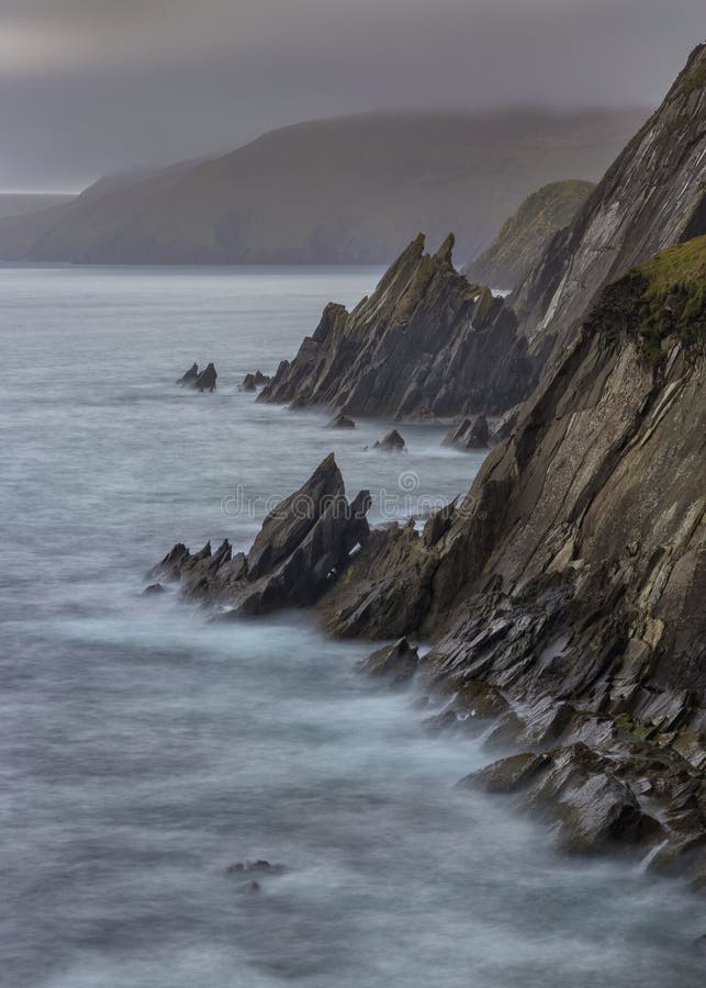 Jagged Coast of Coumeenoole Beach, Dingle Peninsula Stock Photo - Image ...