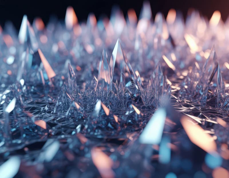 Jagged Crystal Forms Visualizing Sound Spikes and High Tones. Stock ...