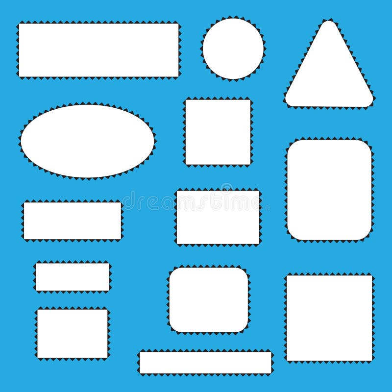 Jagged Edge Shapes. Blue Background Vector. Abstract Graphic Forms ...