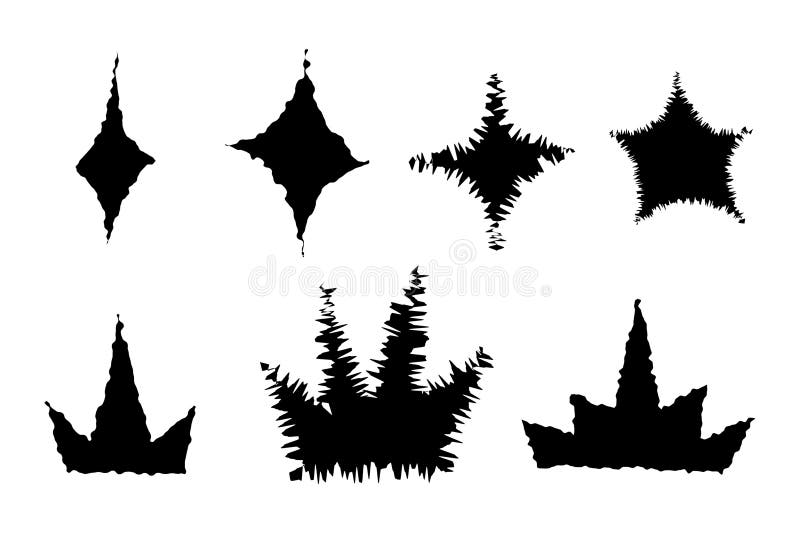 Jagged Edge Star and Crown Paper Frame Vector. Torn and Rip Grunge Cut ...