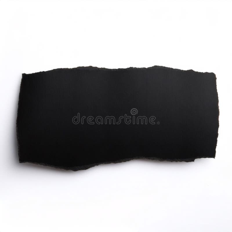 Jagged Edged Torn Black Paper Revealing Stark White Negative Space ...