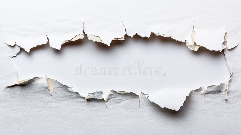 Jagged-edged White Paper Strips, Ripped and Torn, on a Solid Black ...