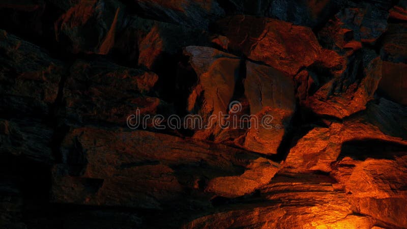 Fire Glow on Cave Wall stock footage. Video of cavern - 237604892