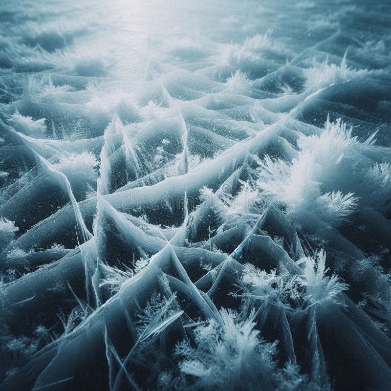 Intricate Frozen Ice Cracks and Frost Patterns: Stunning Winter ...