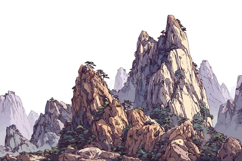 Jagged Karst Limestone Peaks Isolated Stock Vector - Illustration of ...