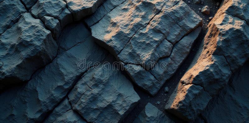 Jagged, Layered Rock Face; Deep Shadows, Rough Surface, Erosion, Cliff ...