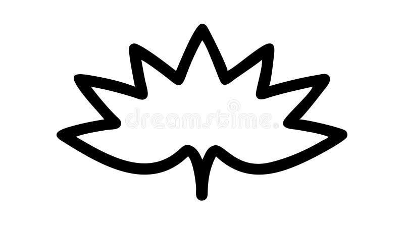 Jagged Leaf Outline Icon for Nature or Sharp Form, Vector Design ...