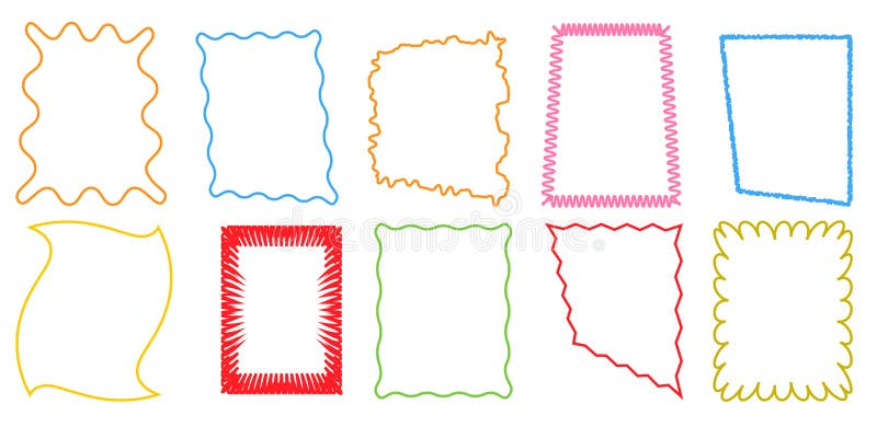 Jagged Line Form, Rectangles in Bright Colors Vector Stock Illustration ...