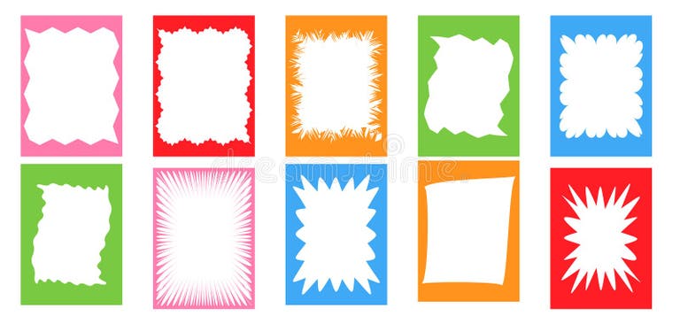 Jagged Line Form, Rectangles in Bright Colors Vector Stock Vector ...
