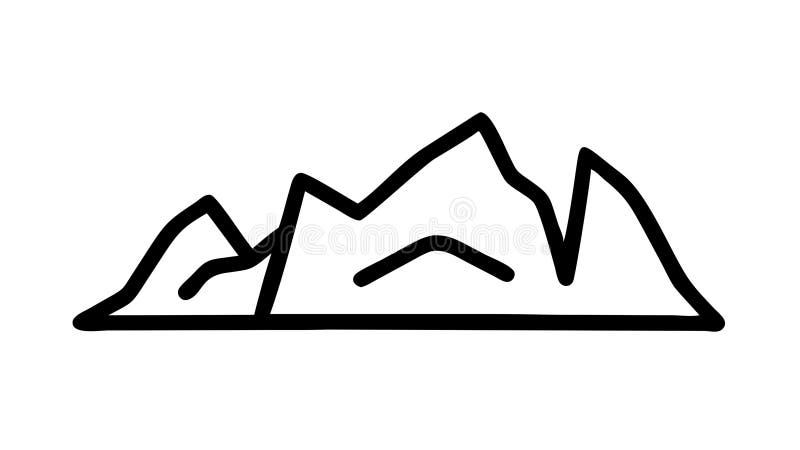 Jagged Mountain Range Outline Icon, Peaks, Vector Design Generative AI ...