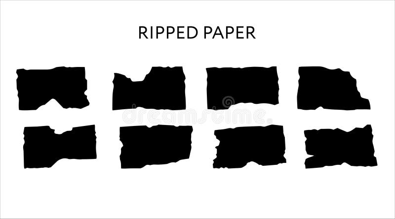 Jagged Rectangles, Ripped Paper Set. Torn Shapes Frames with Jagged ...