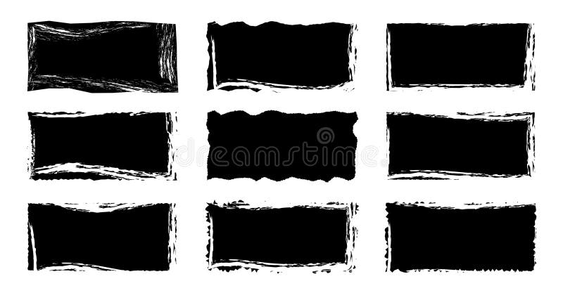 Jagged Rectangle. Black Simple Shape. Rectangle Paper Template Jagged ...