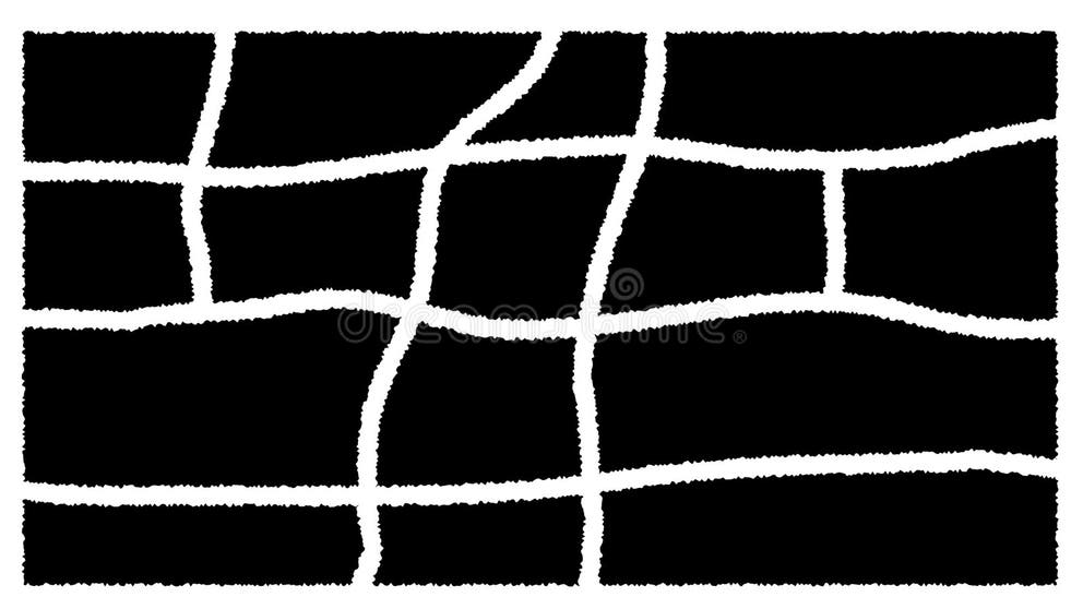 Jagged Rectangle. Black Simple Shape. Rectangle Paper Template Jagged ...