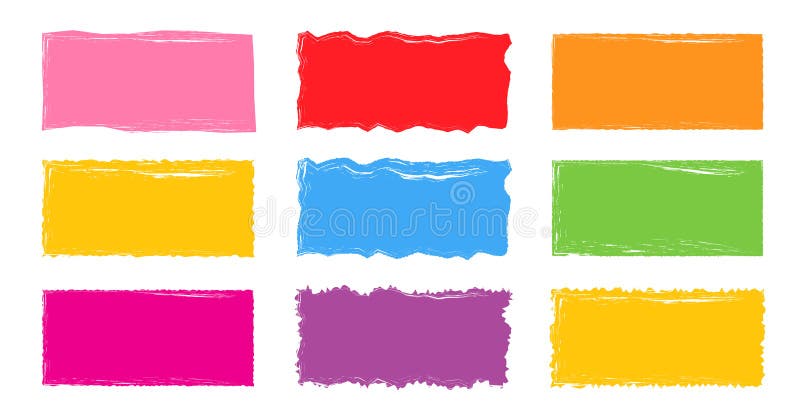 Jagged Rectangle. Bright Color Simple Shapes. Rectangle Paper Template ...