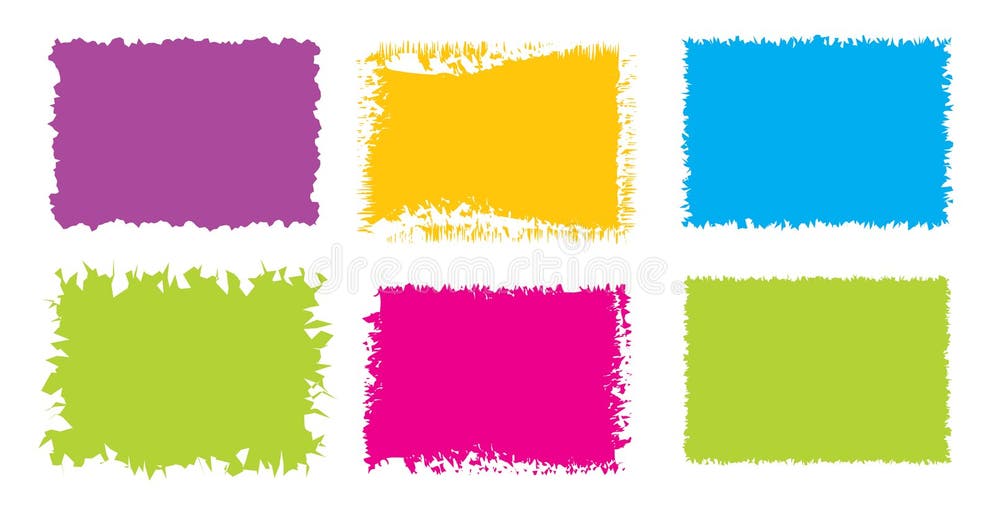 Jagged Rectangle. Bright Color Simple Shapes. Rectangle Paper Template ...
