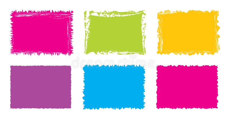 Jagged Rectangle. Bright Color Simple Shapes. Rectangle Paper Template ...