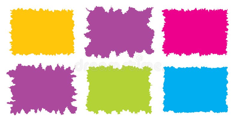 Jagged Rectangle. Bright Color Simple Shapes. Rectangle Paper Template ...