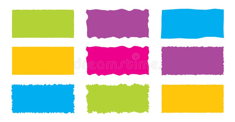 Jagged Rectangle. Bright Color Simple Shapes. Rectangle Paper Template ...