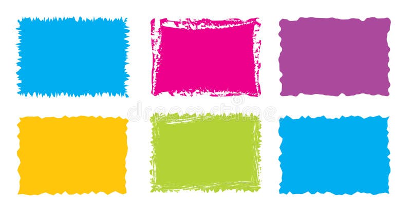 Jagged Rectangle. Bright Color Simple Shapes. Rectangle Paper Template ...