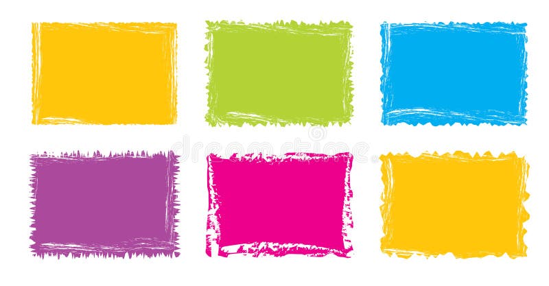 Jagged Rectangle. Bright Color Simple Shapes. Rectangle Paper Template ...