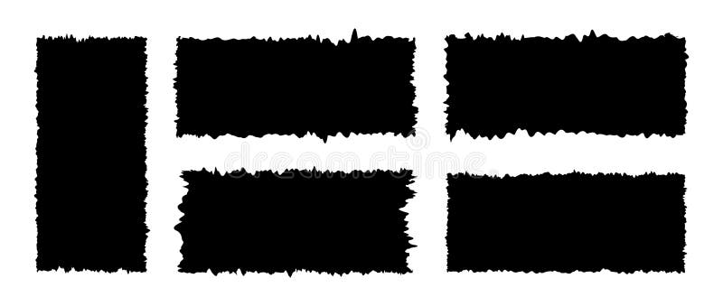 Jagged Rectangle. Set of Torn Paper Pieces Stock Illustration ...