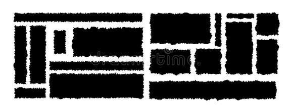 Jagged Rectangle Shapes Set. Collection Rectangular Symbols with Jagged ...