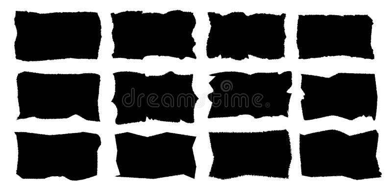 Jagged Rectangle Shapes Set. Collection Rectangular Symbols with Jagged ...