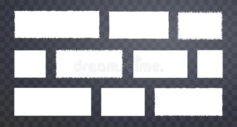 Jagged Rectangles, Ripped Paper Set. Torn Shapes Frames with Jagged ...