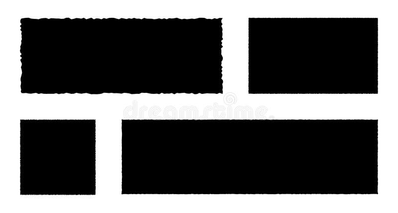 Jagged Shapes, Ripped Paper Set. Torn Rectangle Frames with Jagged ...