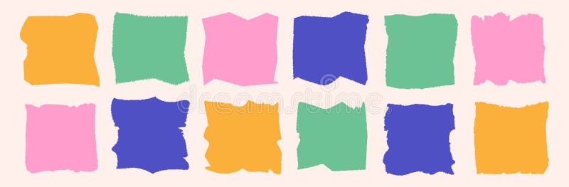 Jagged Square Set Color Style Stock Vector - Illustration of page, tear ...
