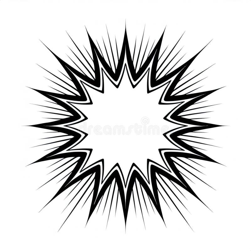 Jagged Star Shape with Radiating Lines Creates a Dynamic Burst Effect ...