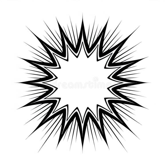 Jagged Star Shape with Radiating Lines Creates a Dynamic Burst Effect ...