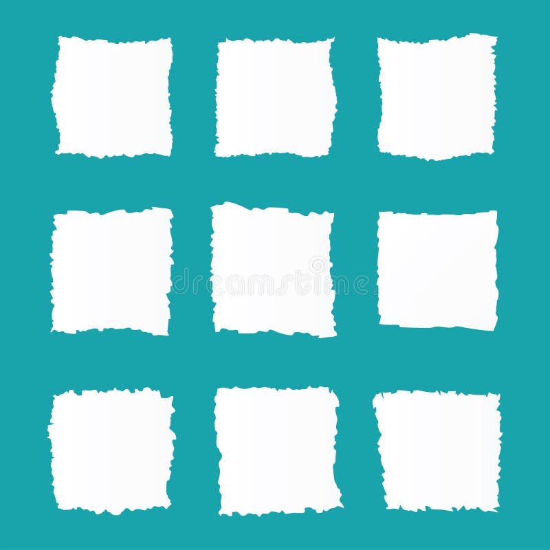 Jagged Torn Paper Set. Black Shape Ripper and Strip. Texture Grunge ...