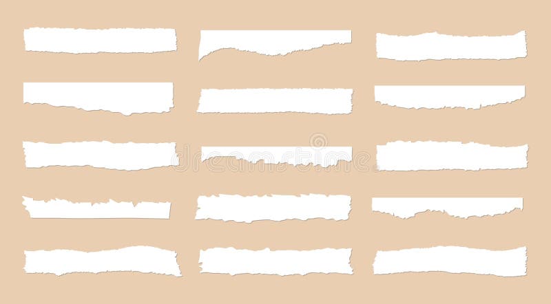 Jagged Torn Paper Set. Black Shape Ripper and Strip. Texture Grunge ...