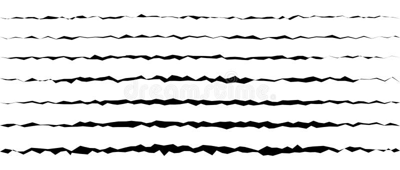 Jagged Uneven Lines Set. Black Scribble Stroke Collection. Grunge Wavy ...