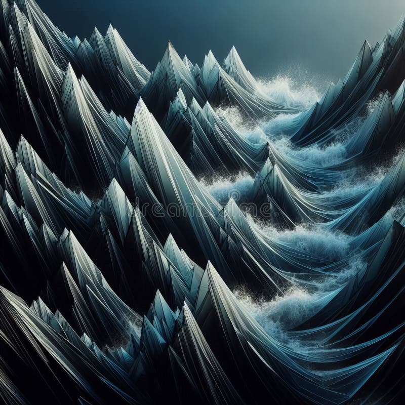 Jagged Waves Sharp Angular Waves that Look almost Like Cracked G Stock ...