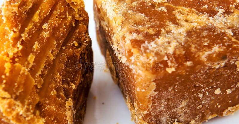 Jaggery Cane Sugar Isolated on White Stock Photo - Image of food ...