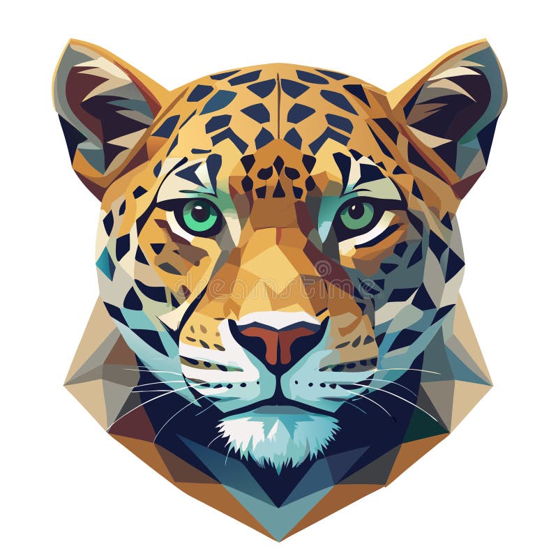 Jaguar Head in Polygonal Style Vector Illustration Stock Vector - Illustration of head, fauna ...