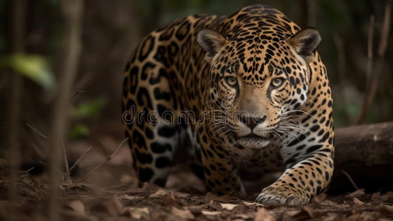 A Jaguar Stalking Its Prey the Hunter Honing in on Its Target Created ...