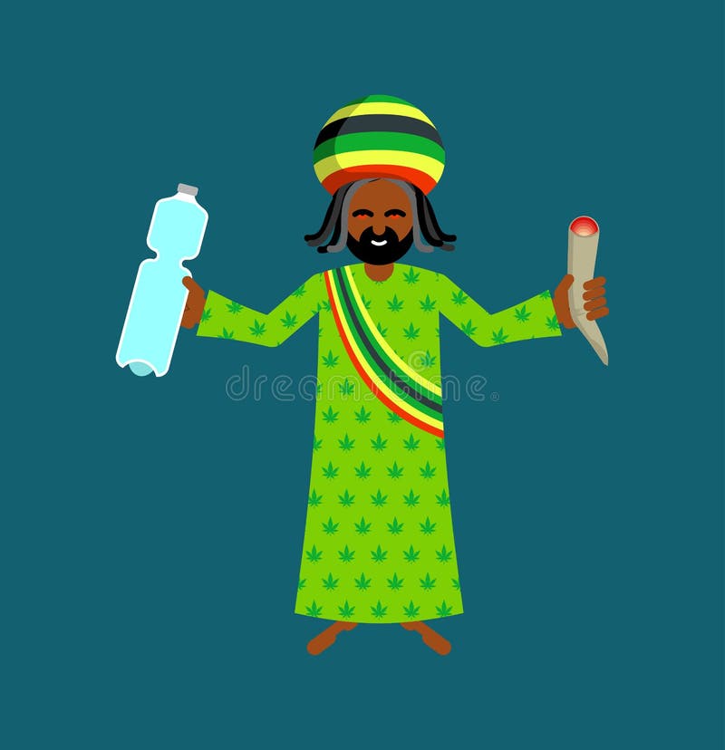 Jah God Para Rastafarian Chapéu De Rasta E Deredy Ilustração do Vetor ...