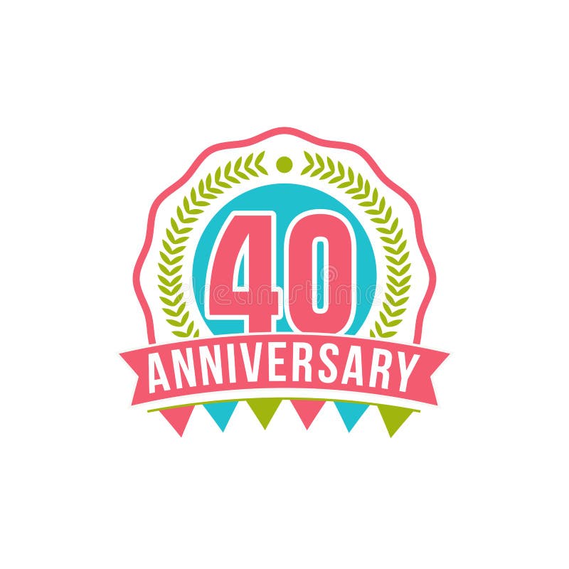 Vierzig Kerze Auf Kleinem Kuchen Bedeutet Vierzig Jahre Stock Abbildung ...