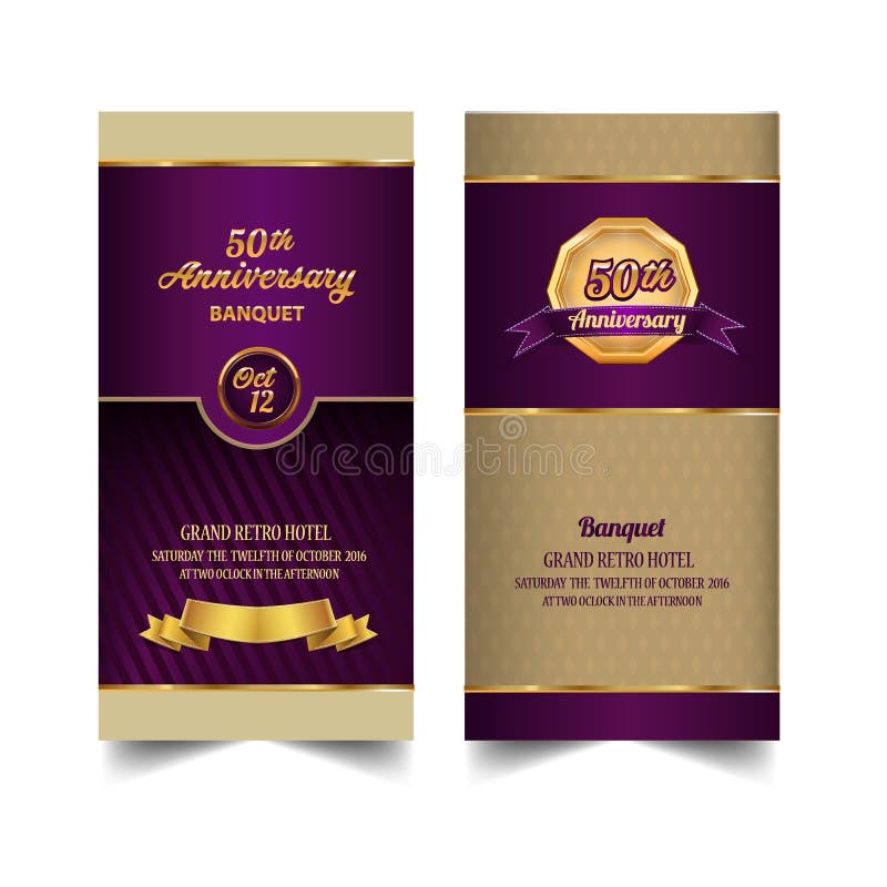 Jahrestagskarte, Bankett Schablone Vektor Abbildung - Illustration von ...