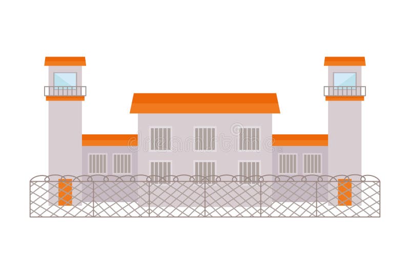 Jail building facade stock vector. Illustration of building - 357596021