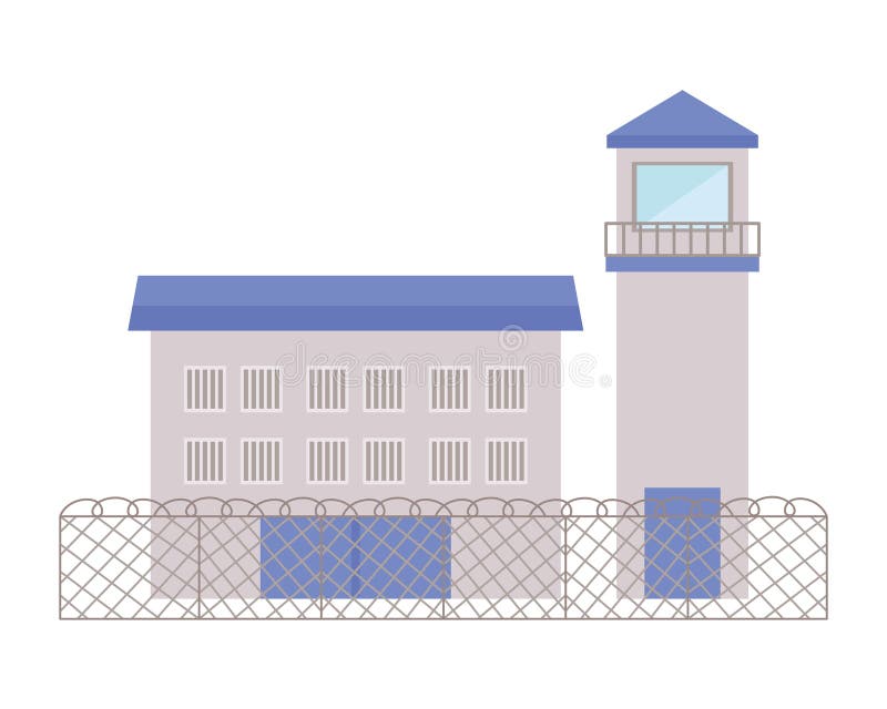 Jail building front view stock vector. Illustration of guilty - 357597419