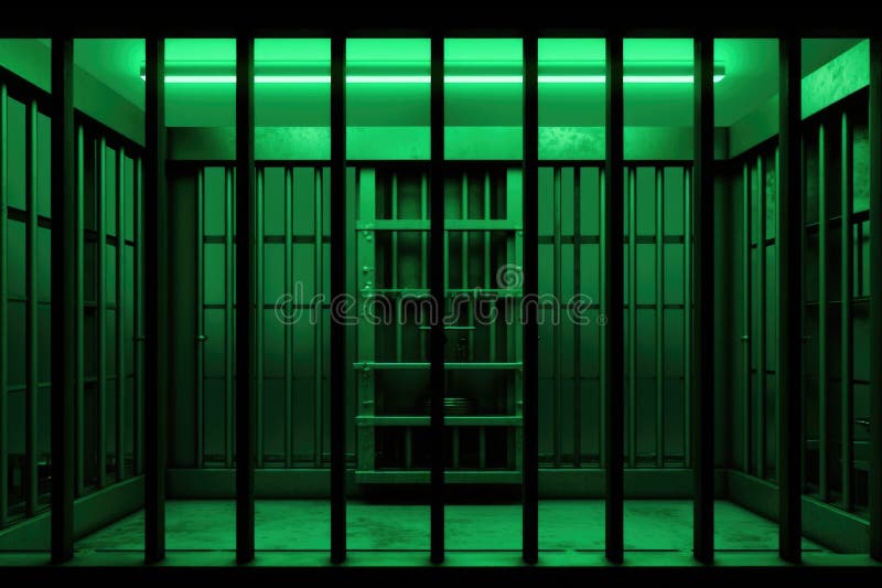 A Jail Cell with a Chair in the Middle. Suitable for Crime-related ...