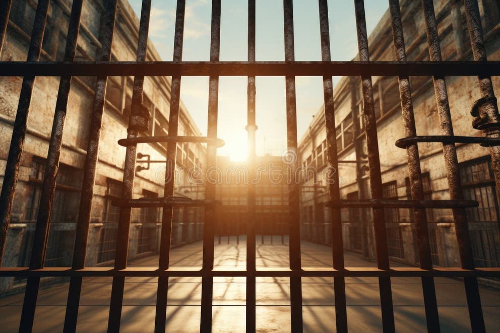 A Jail Cell with the Sun Setting Behind it. Perfect for Illustrating ...