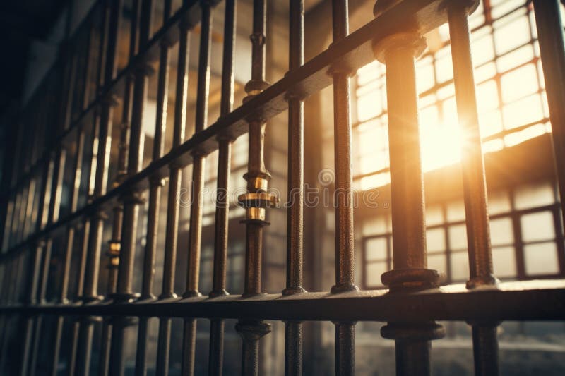 A Jail Cell with Sunlight Streaming through the Bars. Suitable for ...
