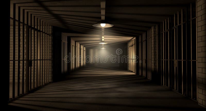 Jail Corridor And Cells stock image. Image of bars, hall - 46925599